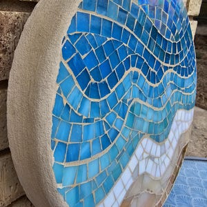 Ocean Waves Mosaic Garden Stone - Etsy