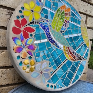 Hummingbird Mosaic Garden Stone - Etsy