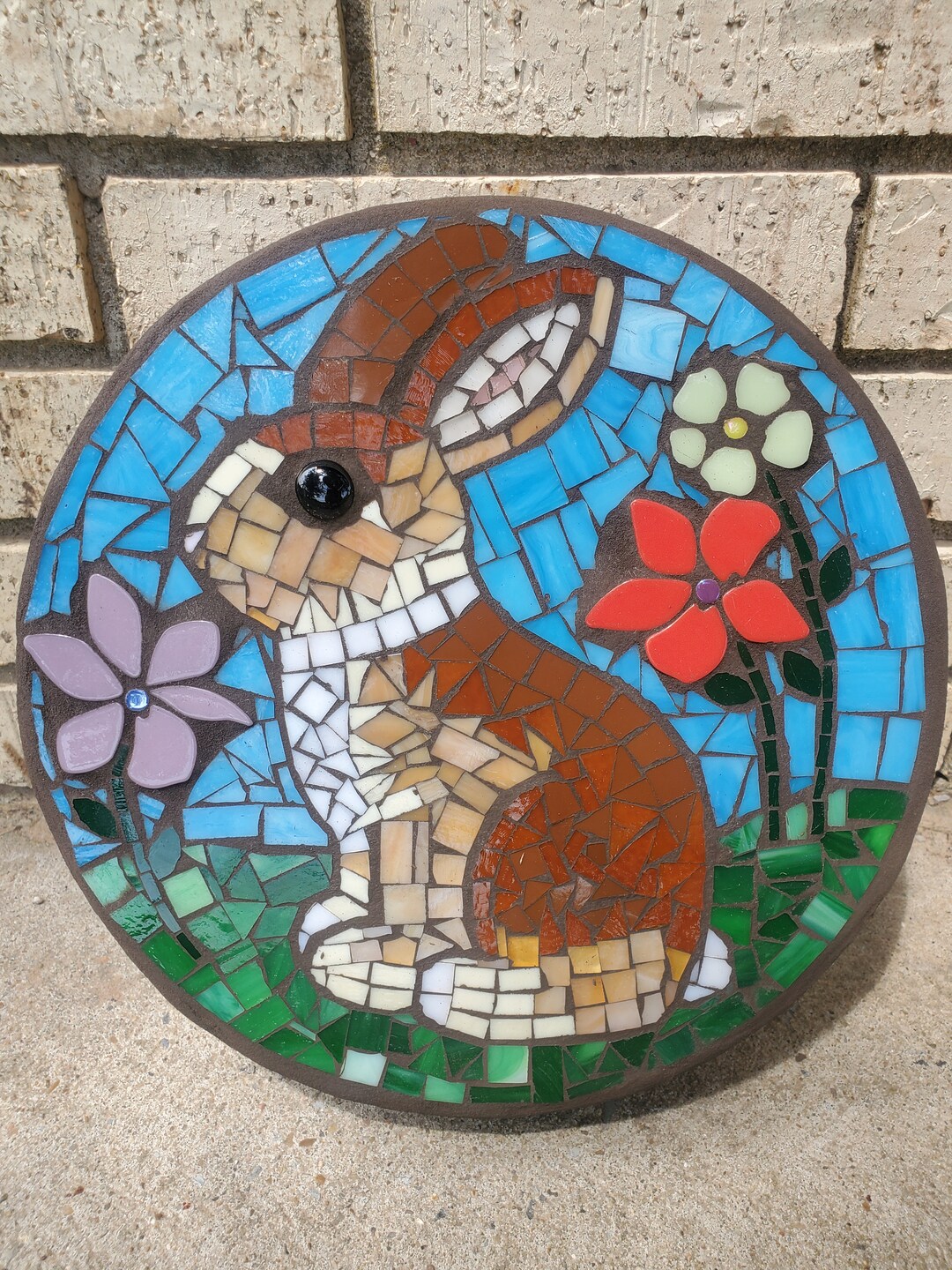 12 Bunny Rabbit Mosaic Garden Stepping Stone - Etsy