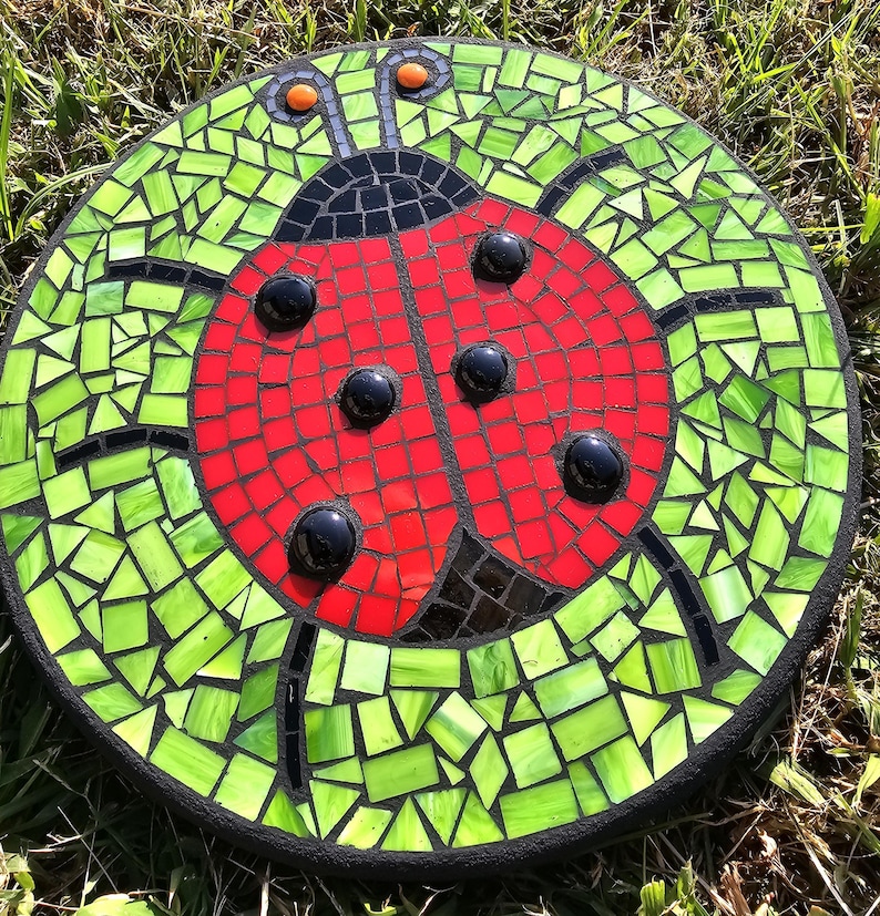 Ladybug Mosaic Garden Stone - Etsy