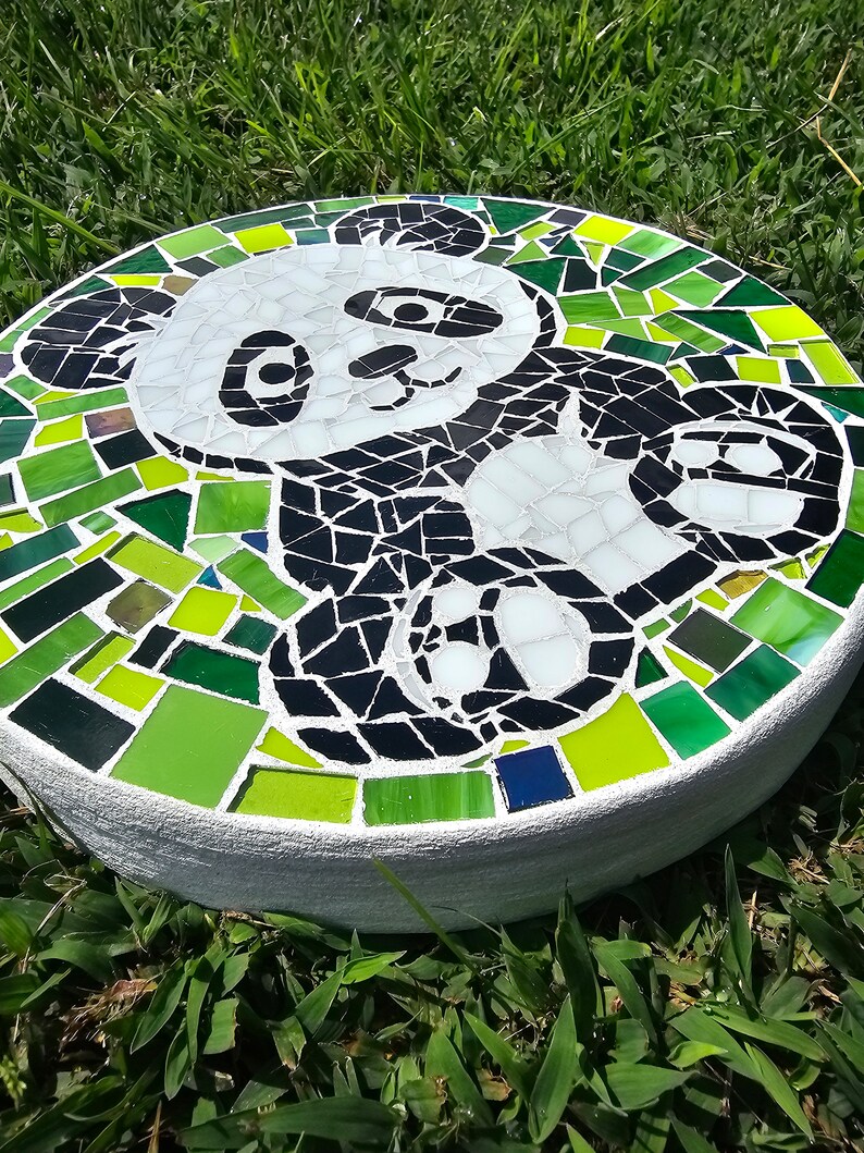 Panda Bear Mosaic Garden Stone - Etsy