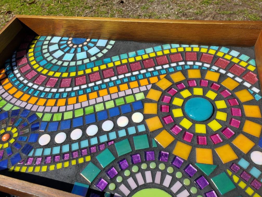 Colorful Mosaic Decorative Serving Tray - Etsy
