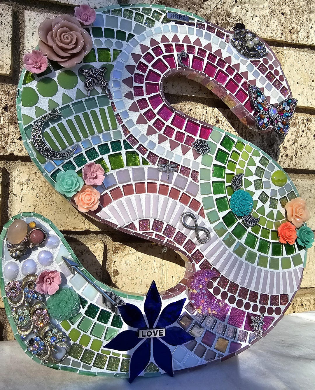 Mosaic Personalized Customizable Initial Letter Wall Hanging (any Size ...