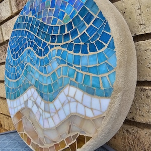 Ocean Waves Mosaic Garden Stone - Etsy