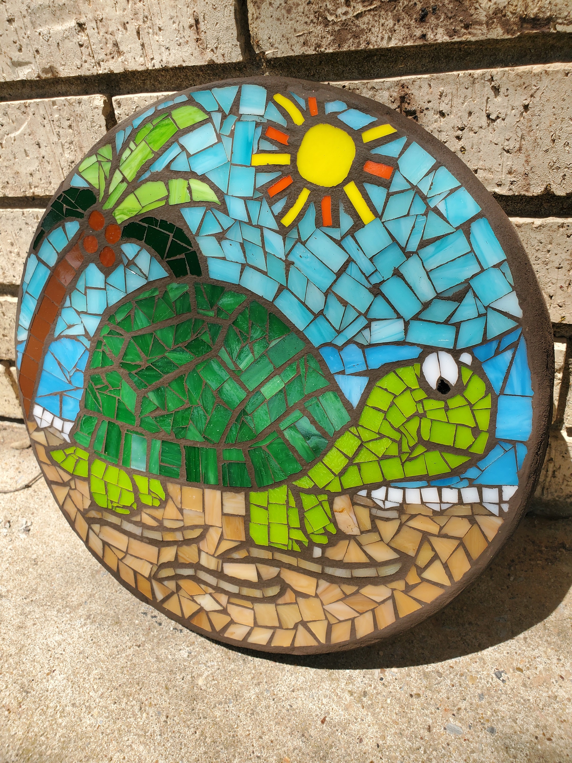 Turtle Mosaic Garden Stone - Etsy