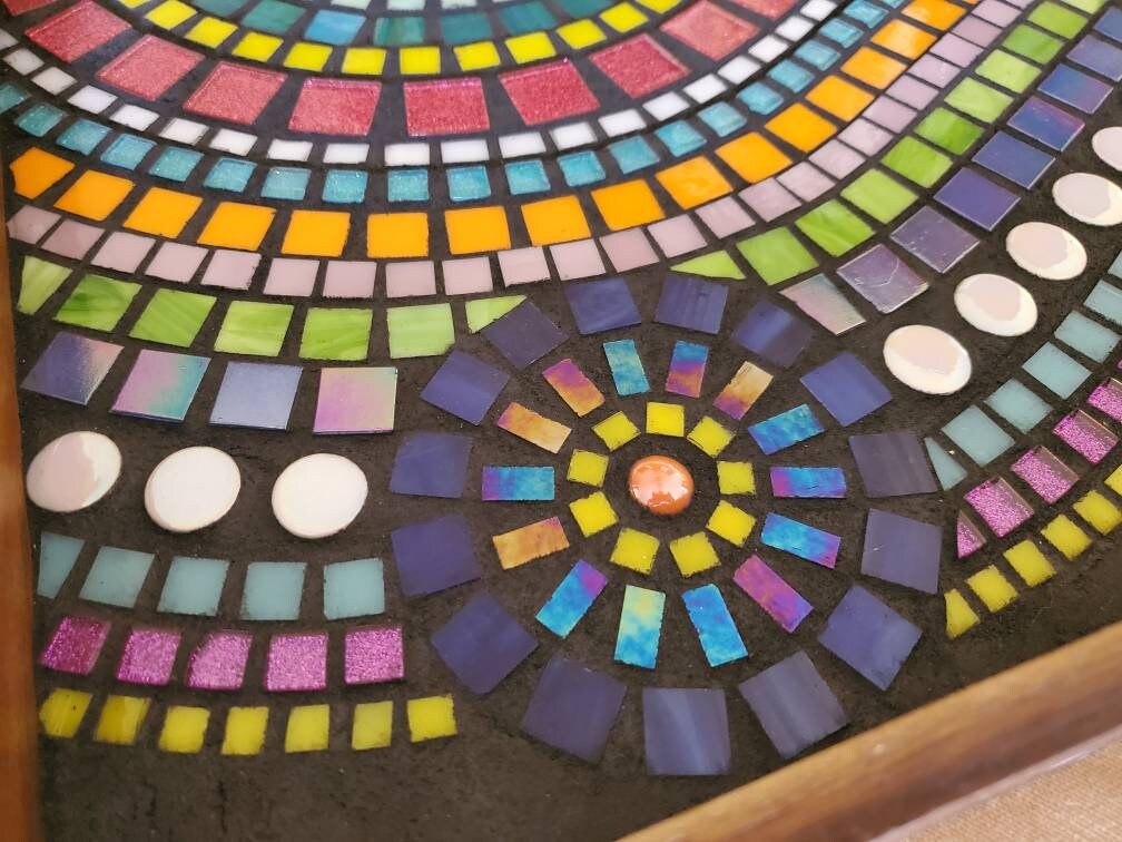 Colorful Mosaic Decorative Serving Tray - Etsy
