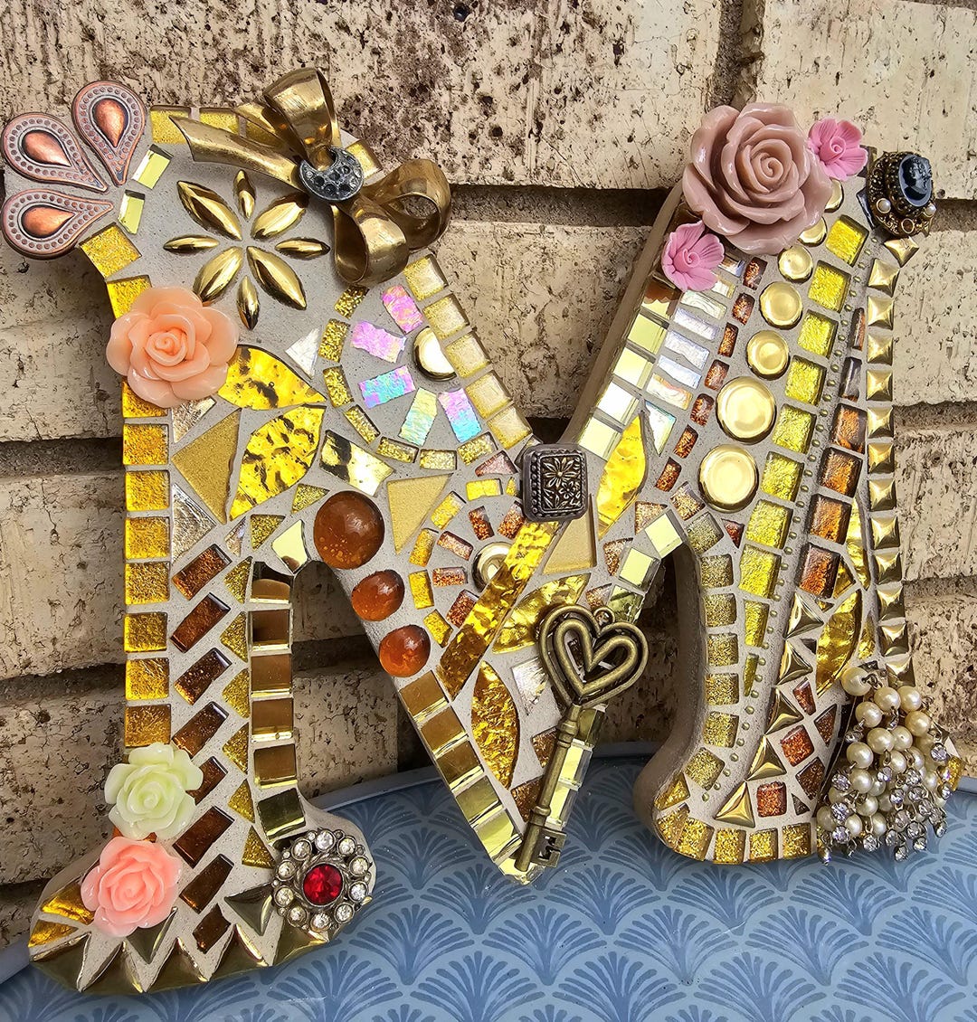 Mosaic Personalized Customizable Initial Letter Wall Hanging (any Size ...