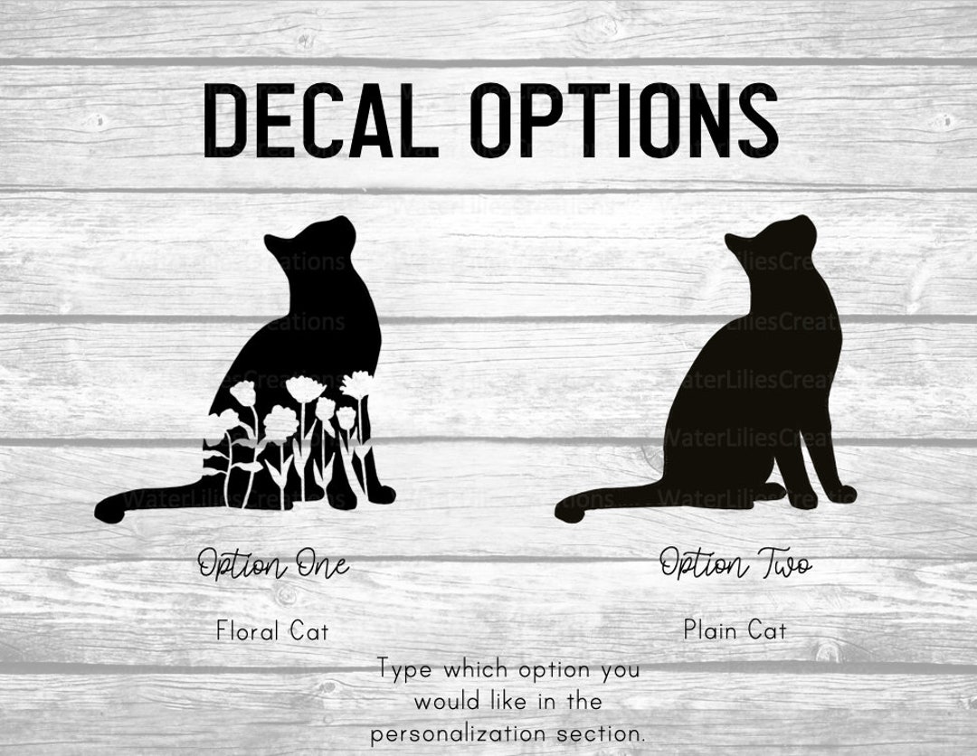 Cat Decal, Cat Gift, Cat Vinyl Decal, Cat Sticker, Cat Floral Bumper ...