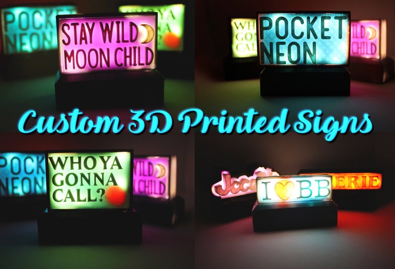 Custom 3D Printed Light UP LED Signs | Etsy
