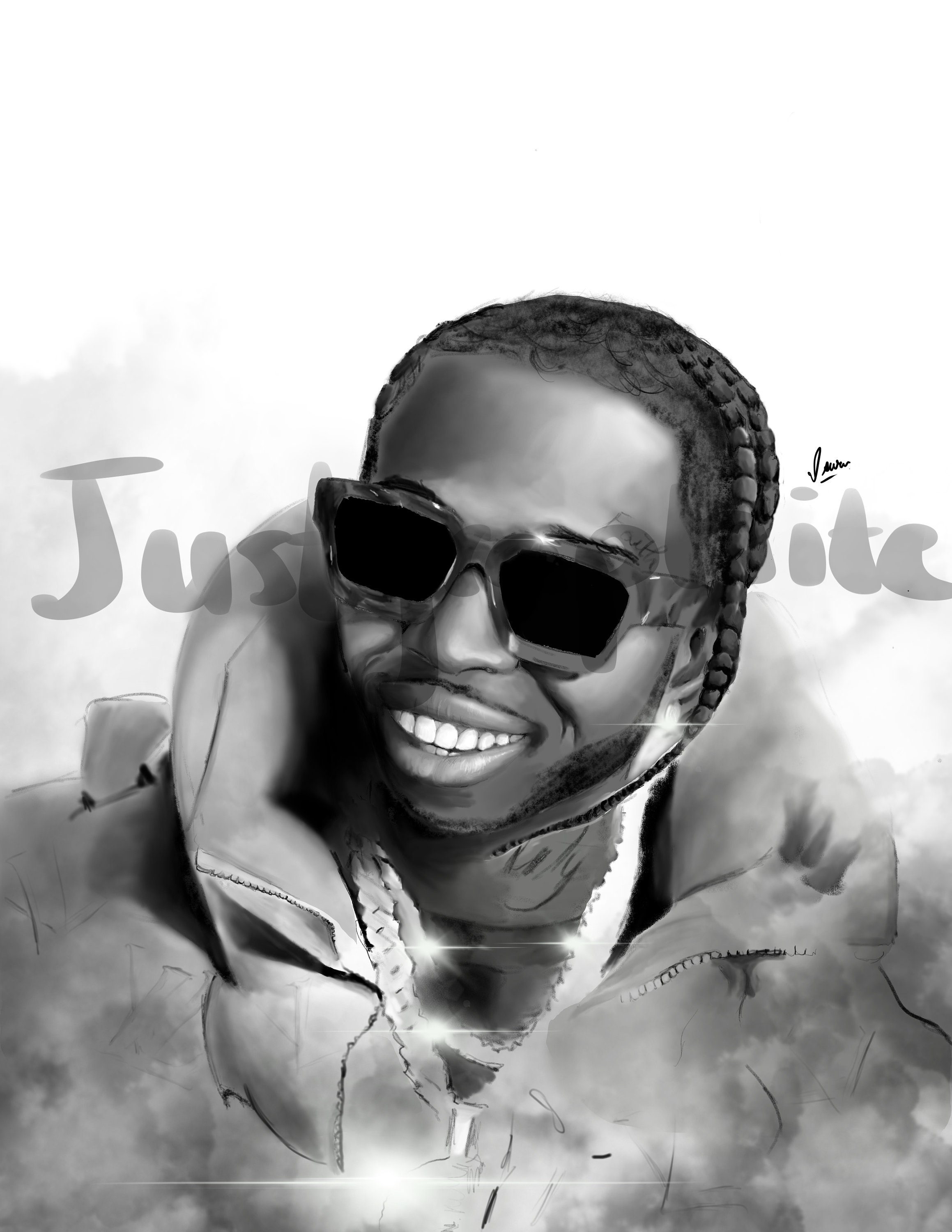 Pop Smoke Portrait Sketch - Clouds - Etsy