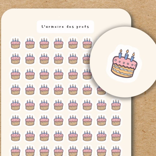 BIRTHDAY CAKE Icon Stickers / Birthday Planner Stickers - Etsy