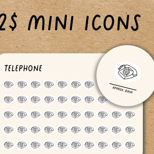 TAKEOUT Mini Icon Stickers / Minimal Functional Planner - Etsy