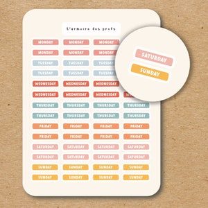 Days of the Week Script / Script Stickers / Script Stickers - Etsy