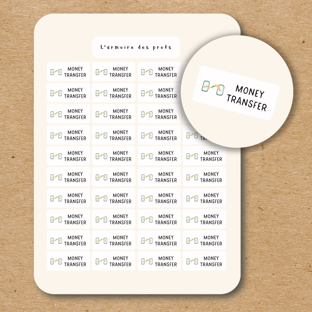 MONEY TRANSFER Budget Planner Stickers, Expense Finance Tracker ...