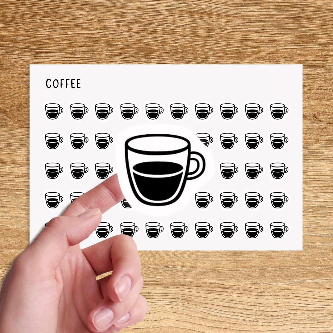 COFFEE Mini Icon Stickers / Minimal Functional Planner Stickers ...