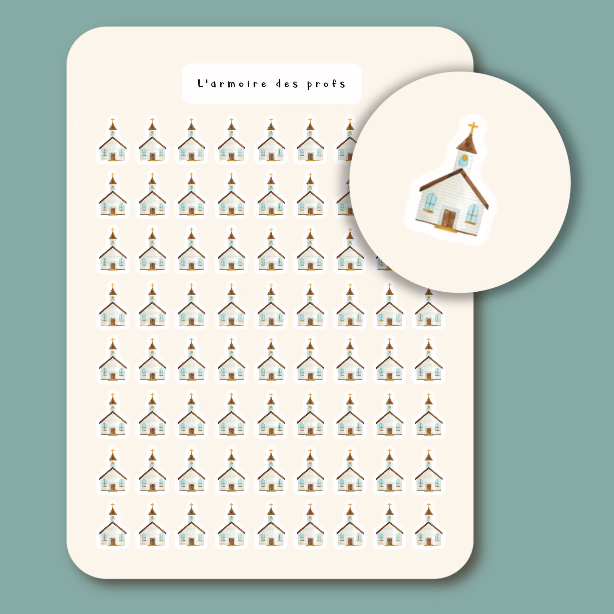 CHURCH Icon Sticker / Church Planner Stickers | Etsy