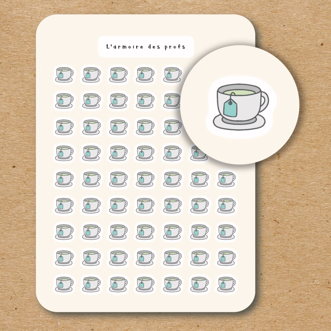 TEA Icon Stickers / Tea Mug Planner Stickers - Etsy