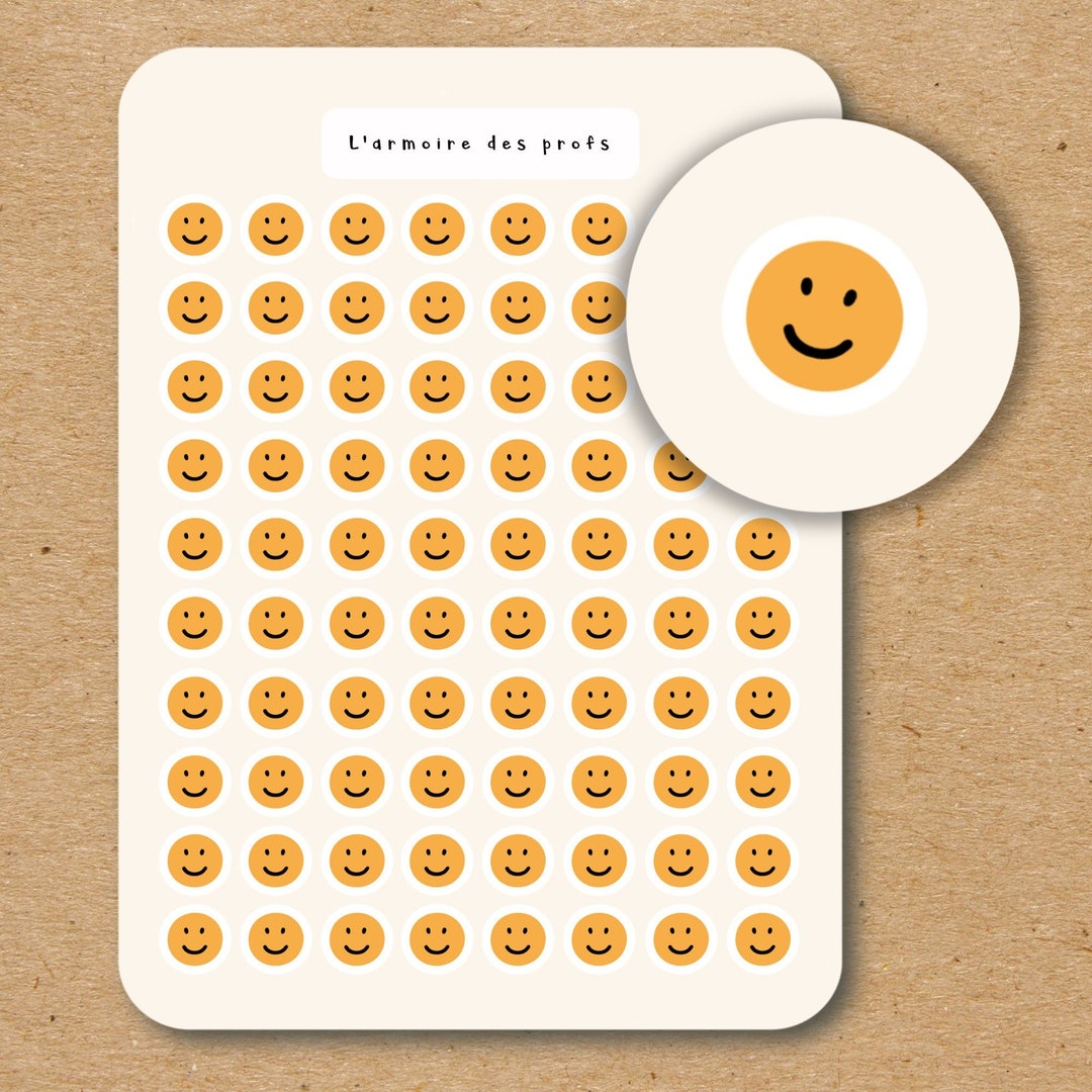 HAPPY FACE Icon Sticker Sheet / Smiley Face Planner Stickers - Etsy