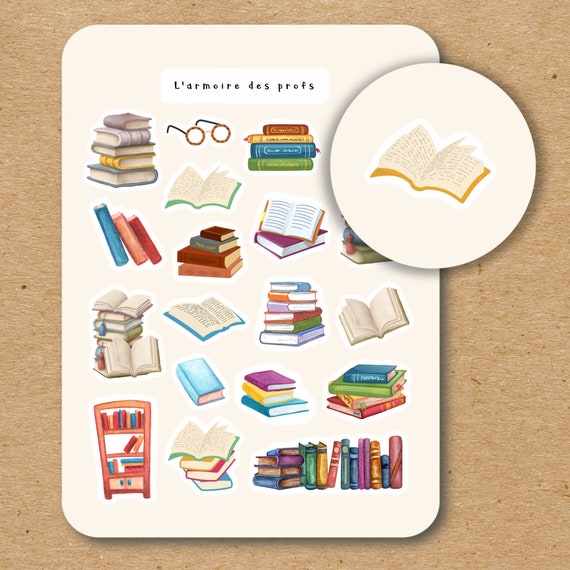 BOOKS Theme Sticker Sheet / Reading Time Stickers / Decorative - Etsy