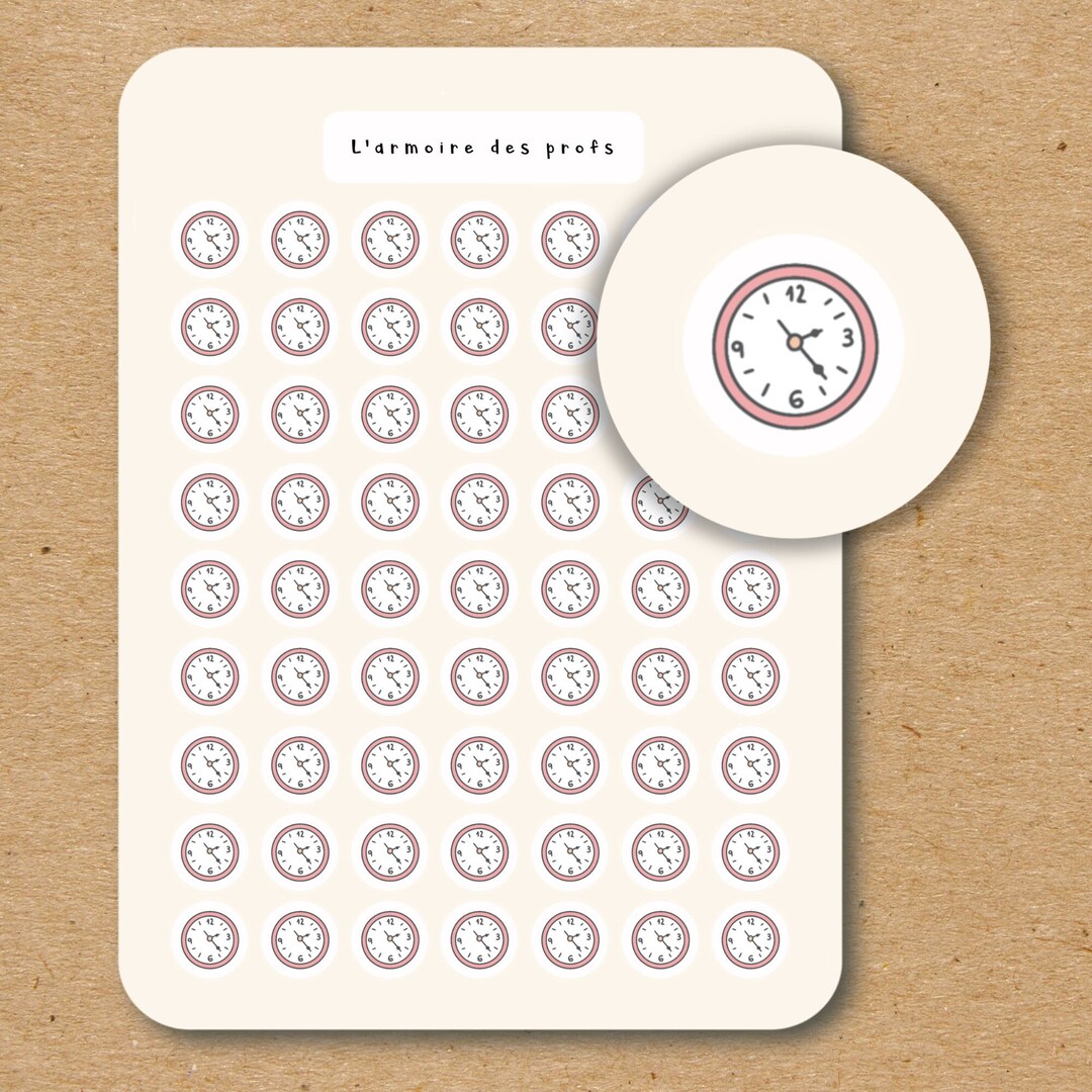 CLOCK Planner Stickers / Alarm Icon Sticker Sheet - Etsy