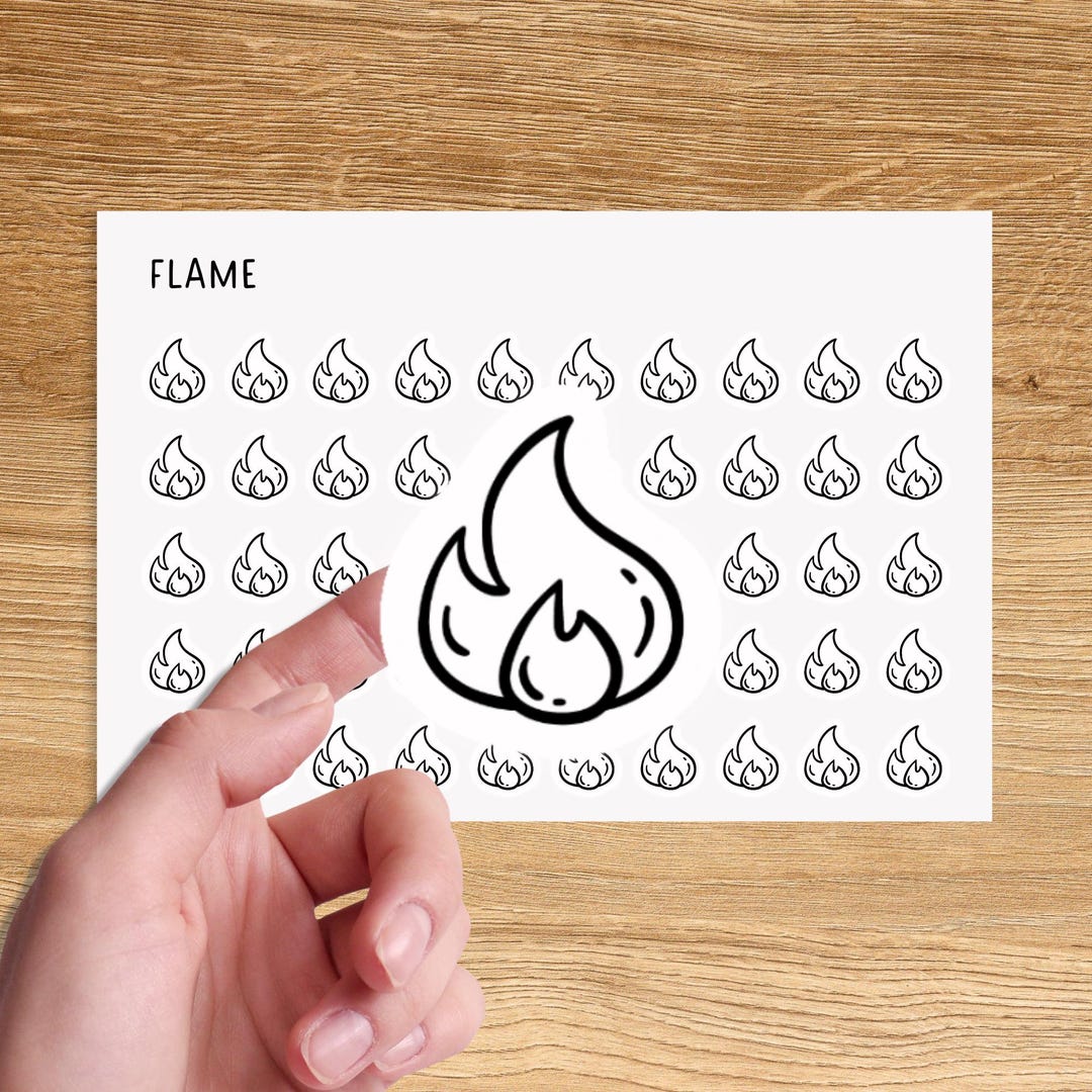 FLAME Mini Icon Stickers for Planner / Gas Bill Due Icon Stickers ...