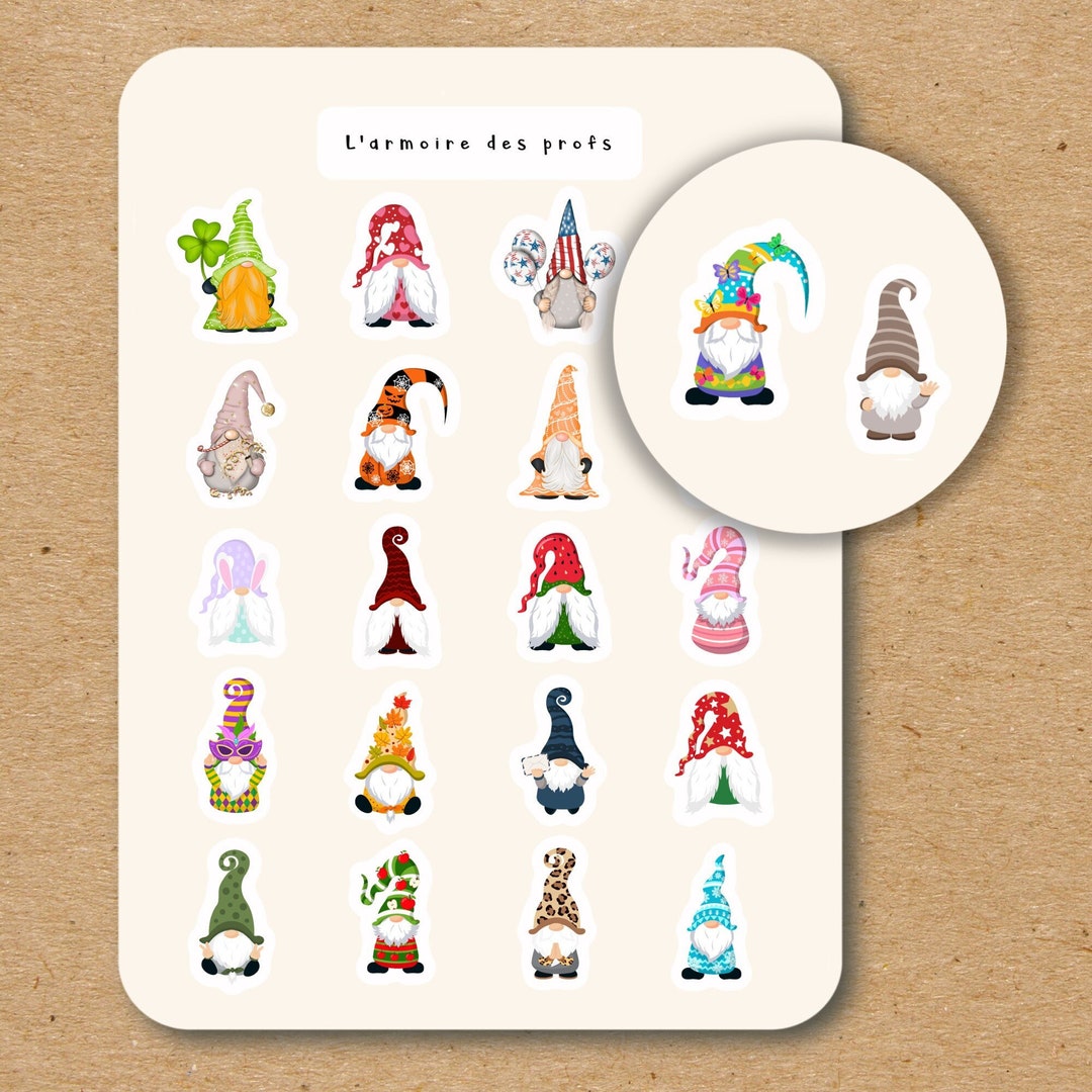GNOMES Stickers for Planner Journal Scrapbooking Notebook, Yearly ...