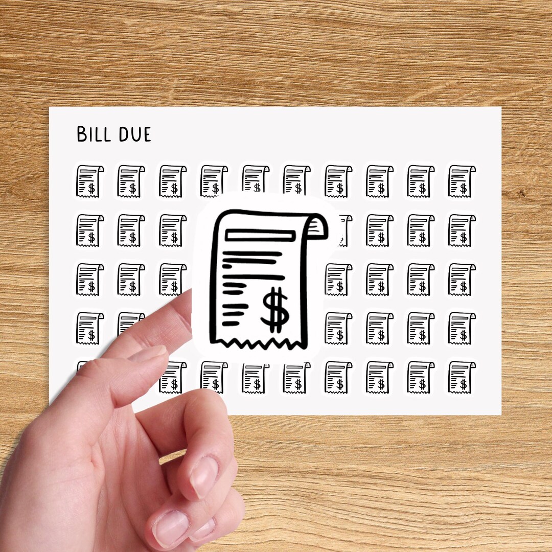 BILL DUE Mini Icon Stickers for Planner / Pay Day Icon Stickers ...