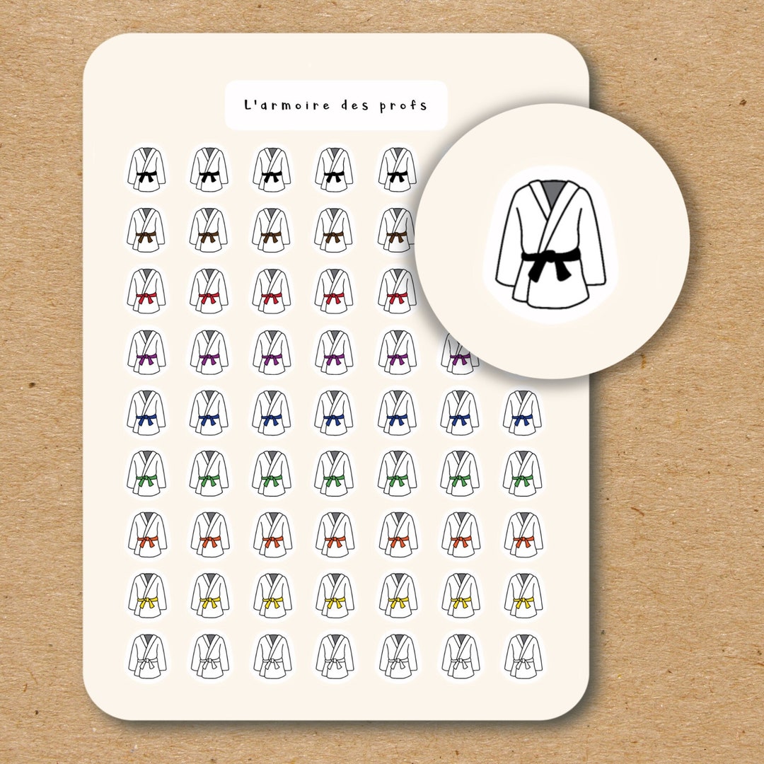 KARATE Icon Stickers / Martial Arts Sticker Sheet / Karate Belt Planner ...