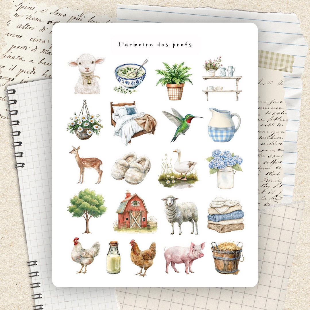 Cozy Farmhouse Planner Stickers, Country Living Planner Stickers ...