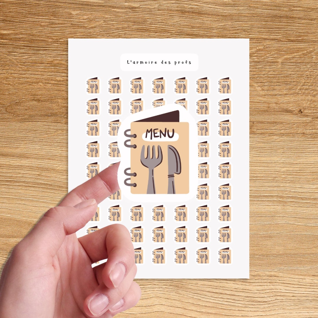 MENU Restaurant Stickers, Meal Food Eating Out Planner Stickers, Order ...