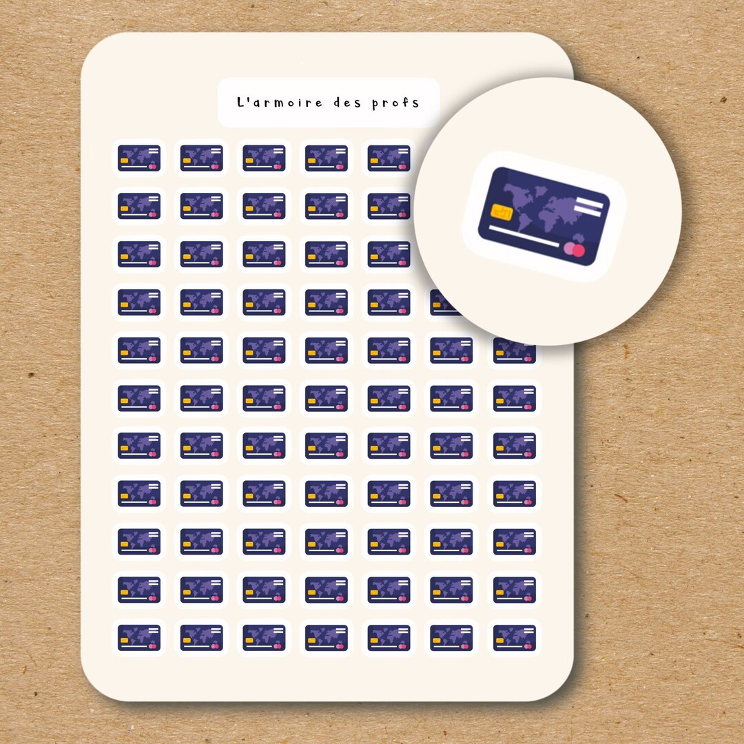 CREDIT CARD Payment Icon Stickers for Planner / Bill Due Stickers ...