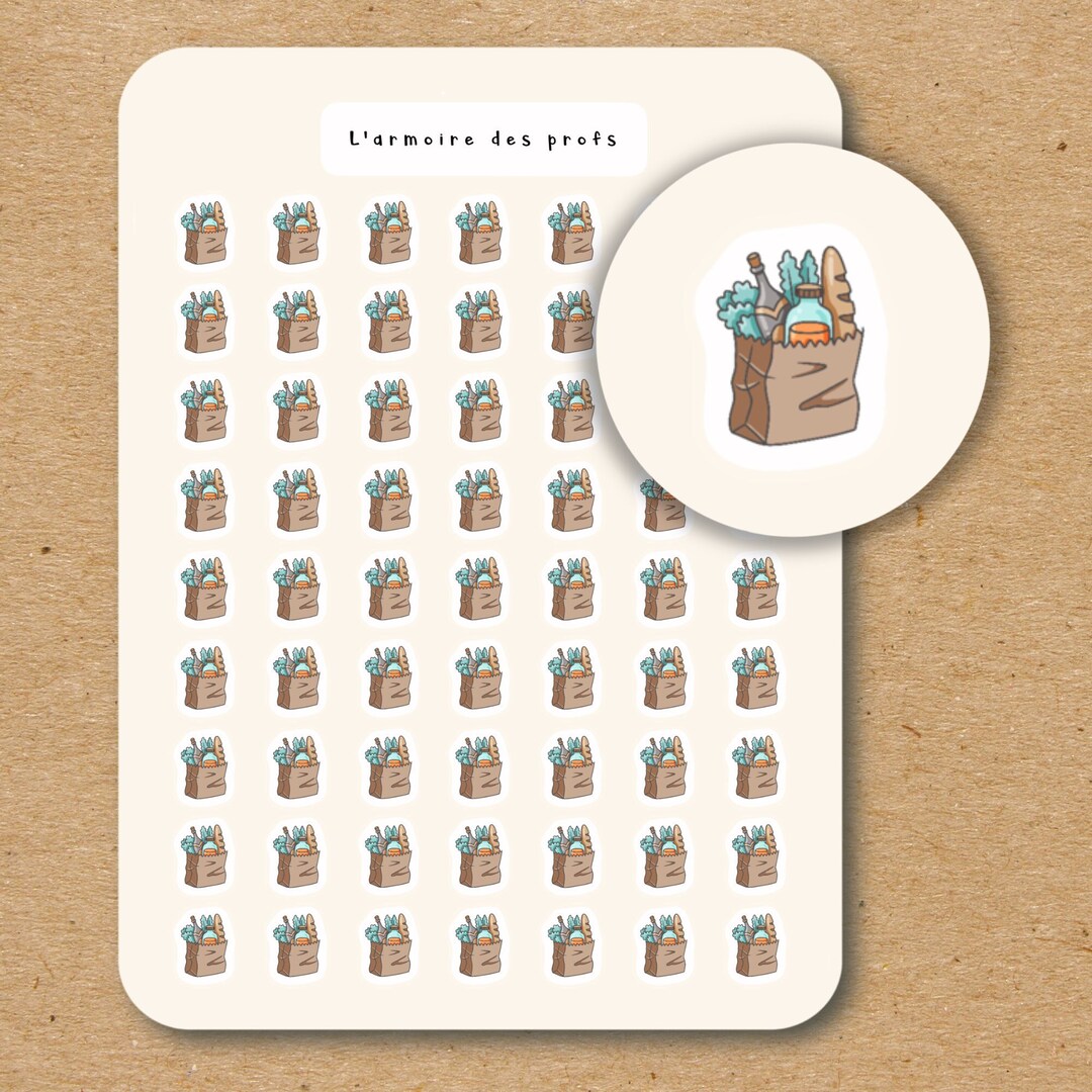 GROCERY Icon Stickers for Planner / Errands Icon Stickers / Grocery ...