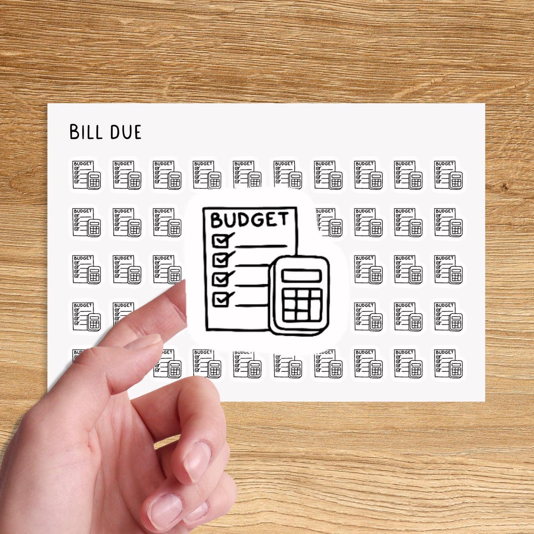 BUDGET Mini Icon Stickers for Planner / Pay Day Icon Stickers / Bill ...