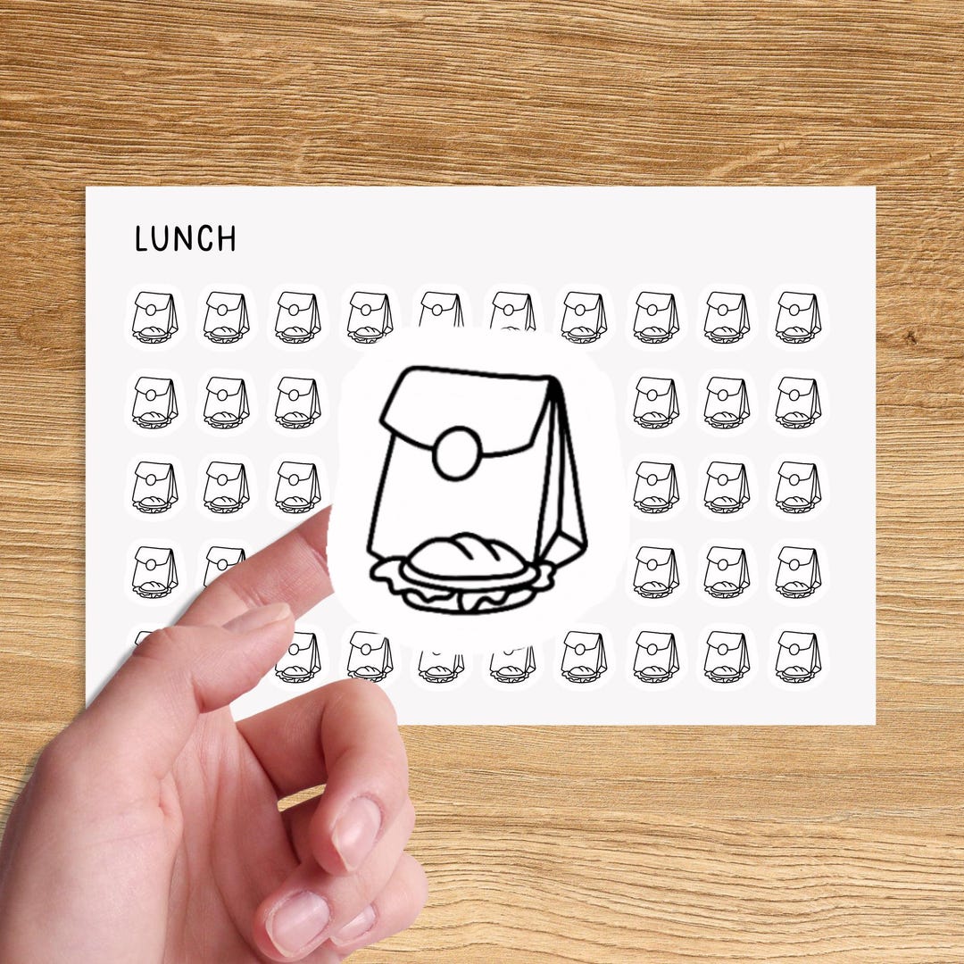 LUNCH Mini Icon Stickers / Meal Prep Minimal Functional Planner ...