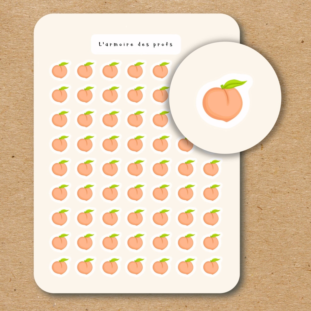 PEACH Icon Stickers / Fruit Planner Stickers - Etsy