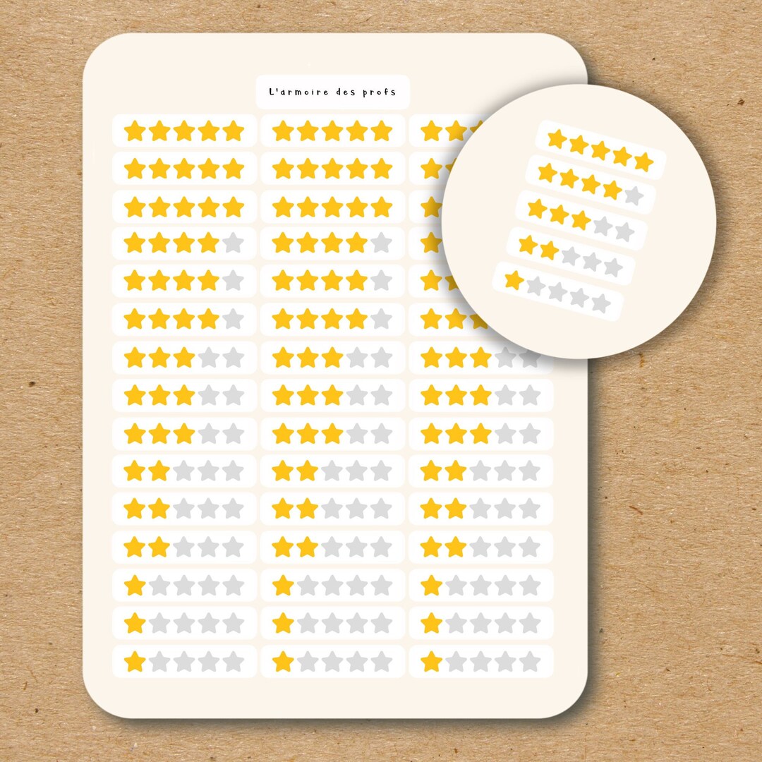 STAR RATING Planner Stickers / Book Rating Stickers / Rating Stickers ...