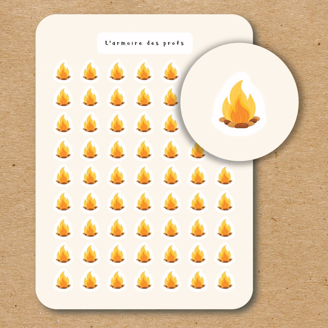 BONFIRE Stickers Set, Camping Planner Stickers, Fire Pit, Outdoor ...