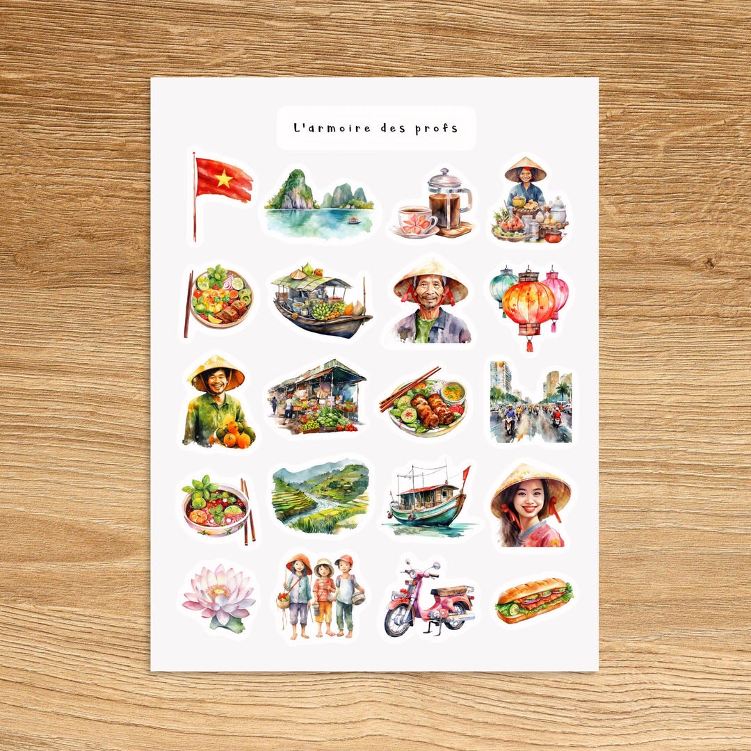 VIETNAM Travel Planner Stickers, Vacation Holiday Adventure Calendar ...
