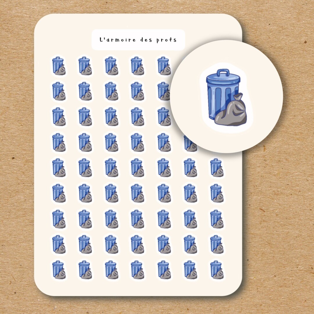 TRASH Garbage Household Chores Planner Stickers, Cleaning Sticker Set ...