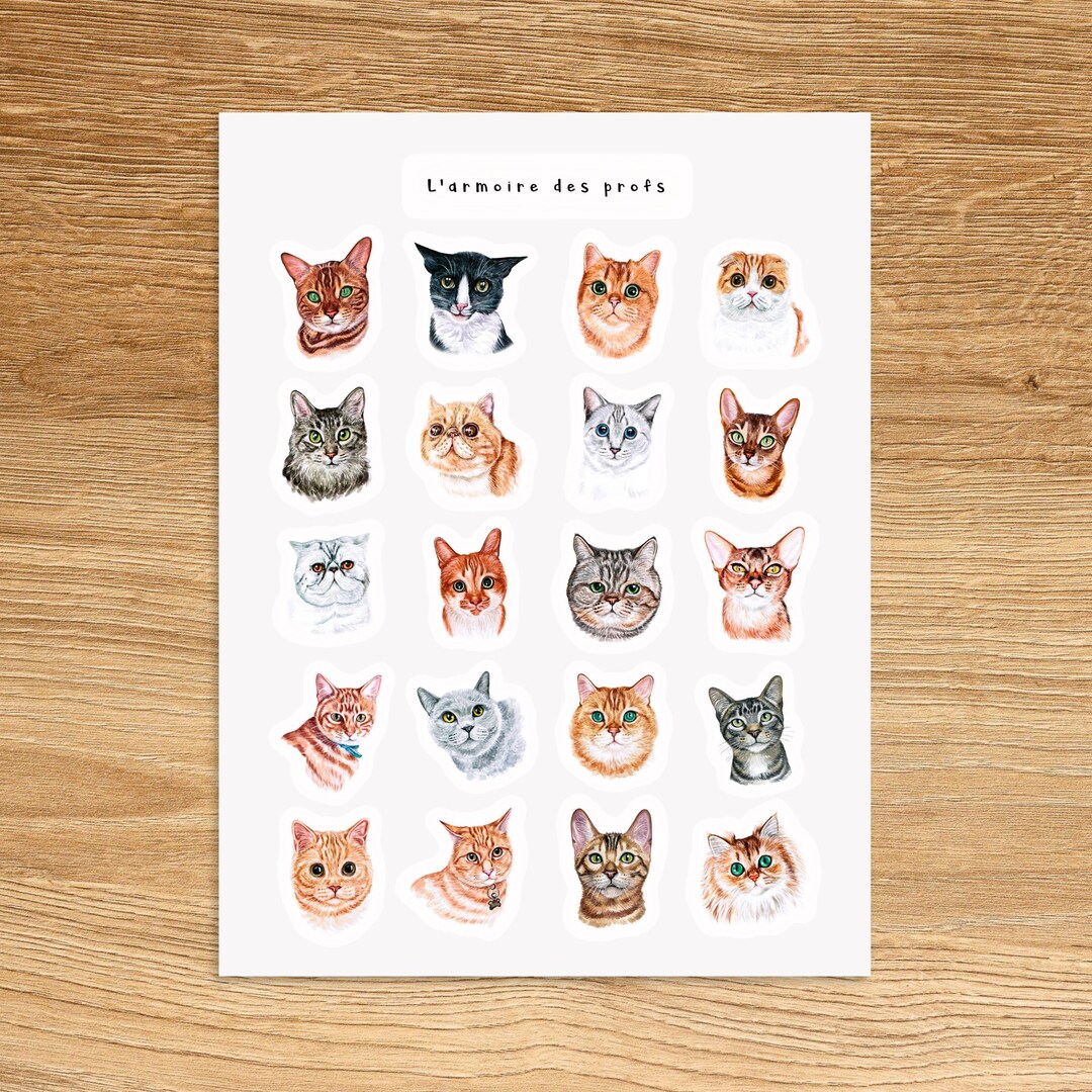 CATS Theme Sticker Sheet / Cat Lover Stickers / Animals Planner ...