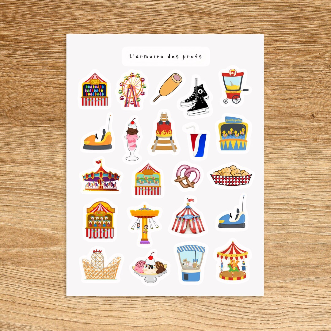 AMUSEMENT PARK Stickers for Planners Journals Scrapbooking and ...
