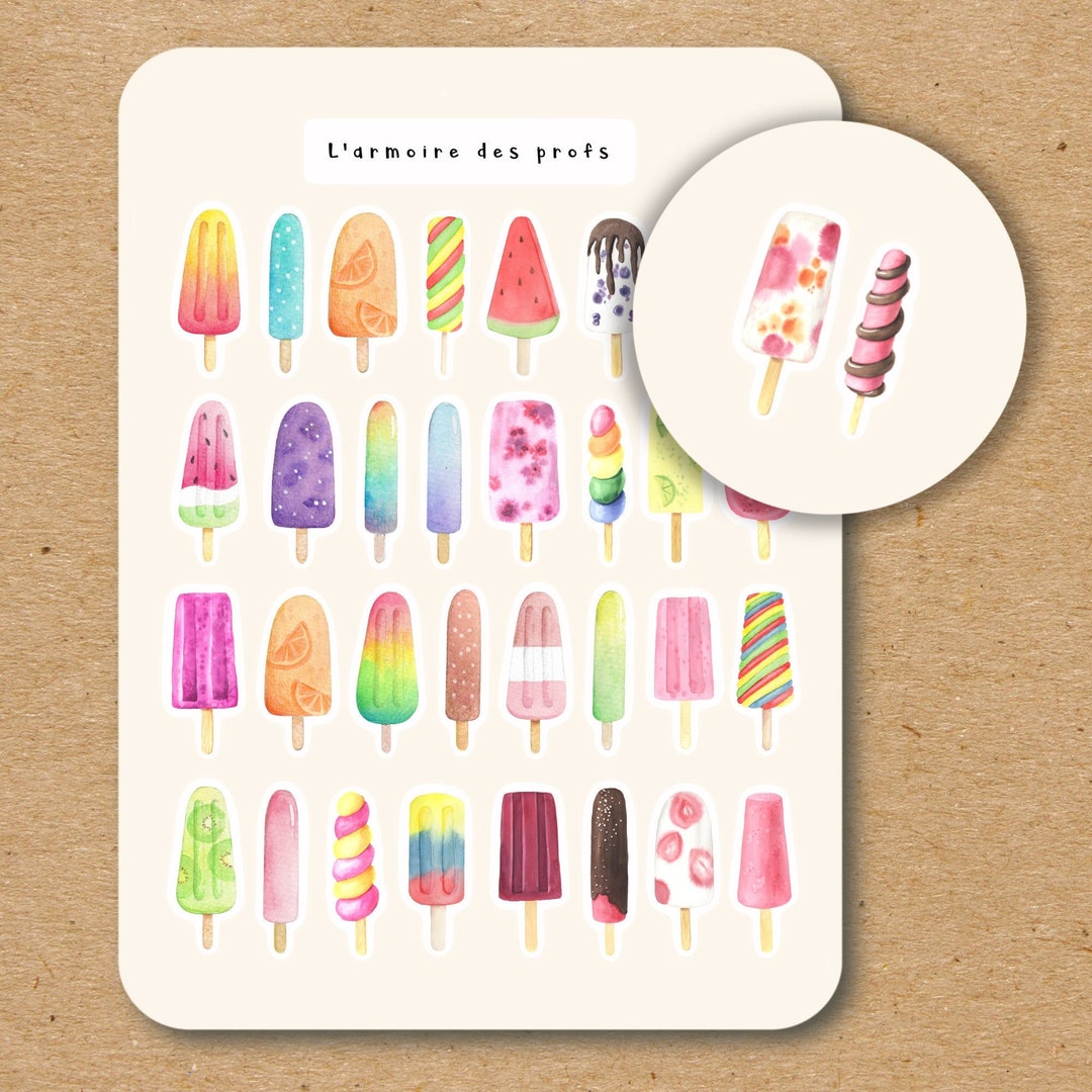 POPSICLE Sticker Sheet / Planner & Journal Sticker Sheet - Etsy
