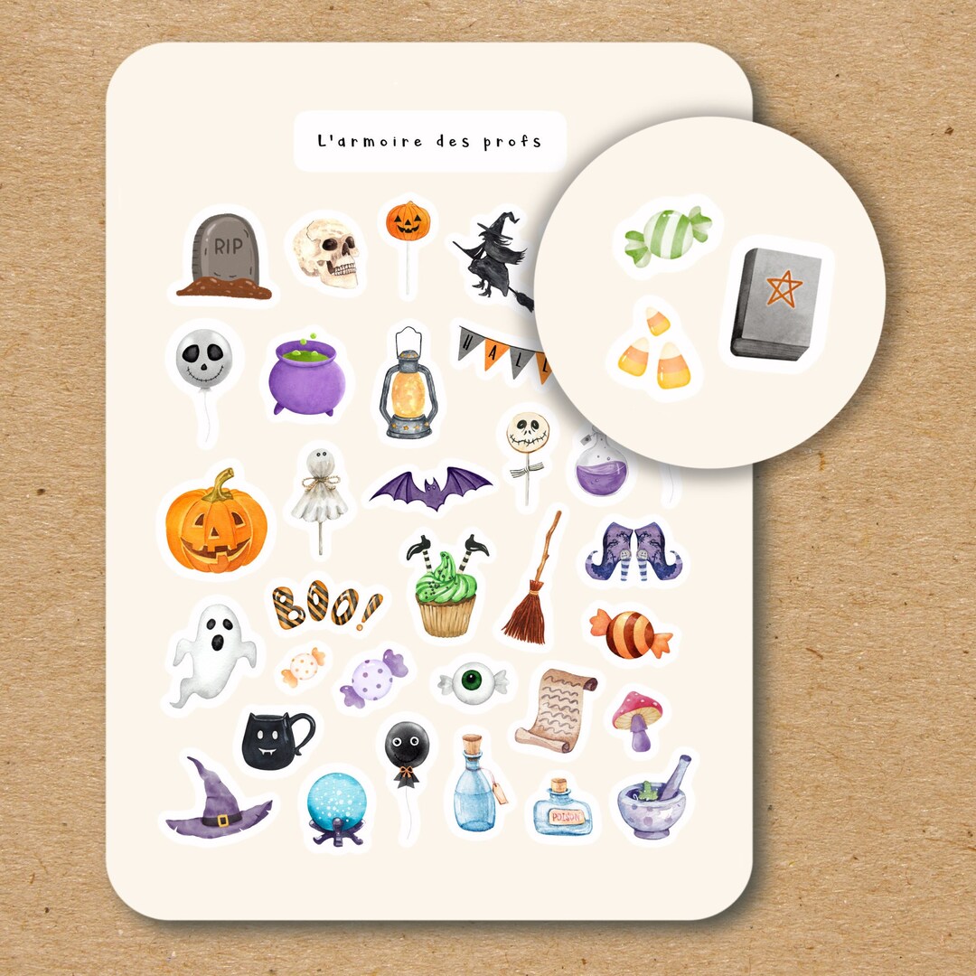 HALLOWEEN Theme Sticker Sheet / Spooky Season Stickers / - Etsy