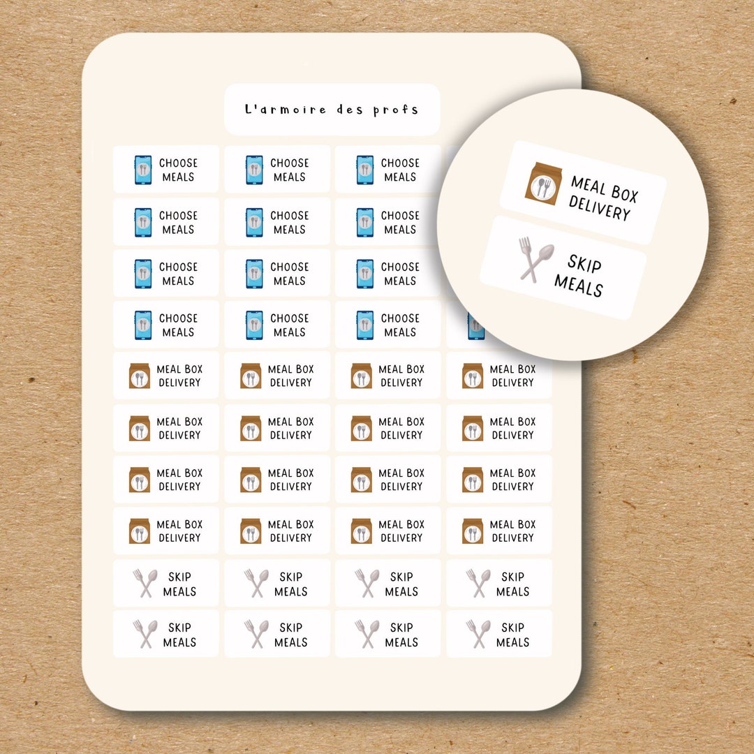 MEAL SUBSCRIPTION BOX Stickers for Planner / Meal Subscription Box ...