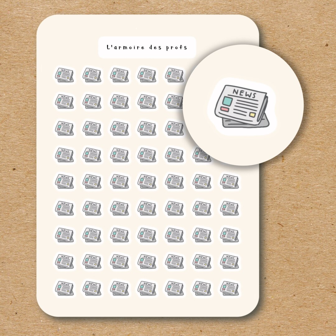 NEWSPAPER Icon Sticker Sheet / Journal Planner Stickers - Etsy