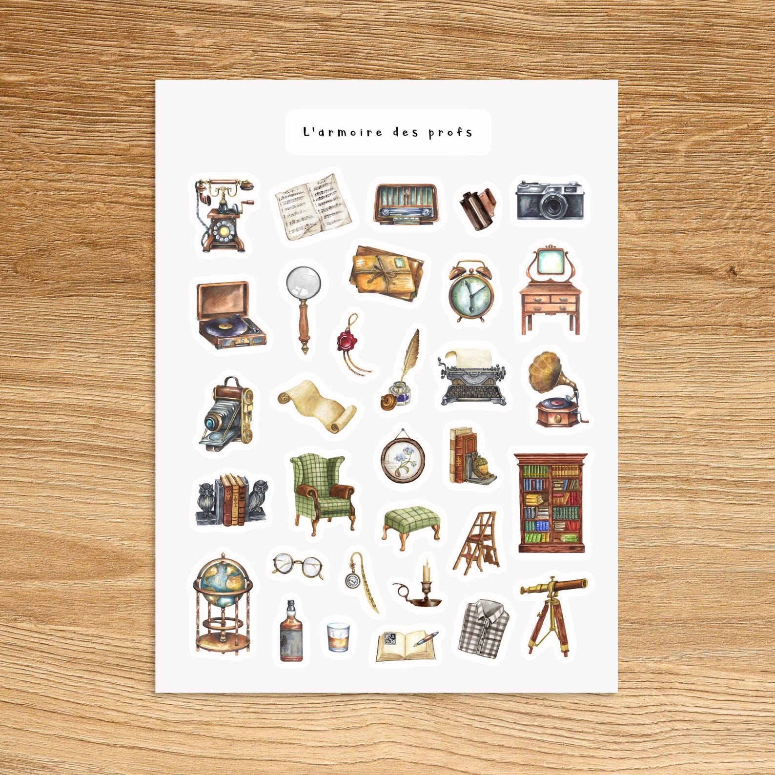 VINTAGE Theme Sticker Sheet / Vintage Planner & Journal Sticker Sheet ...