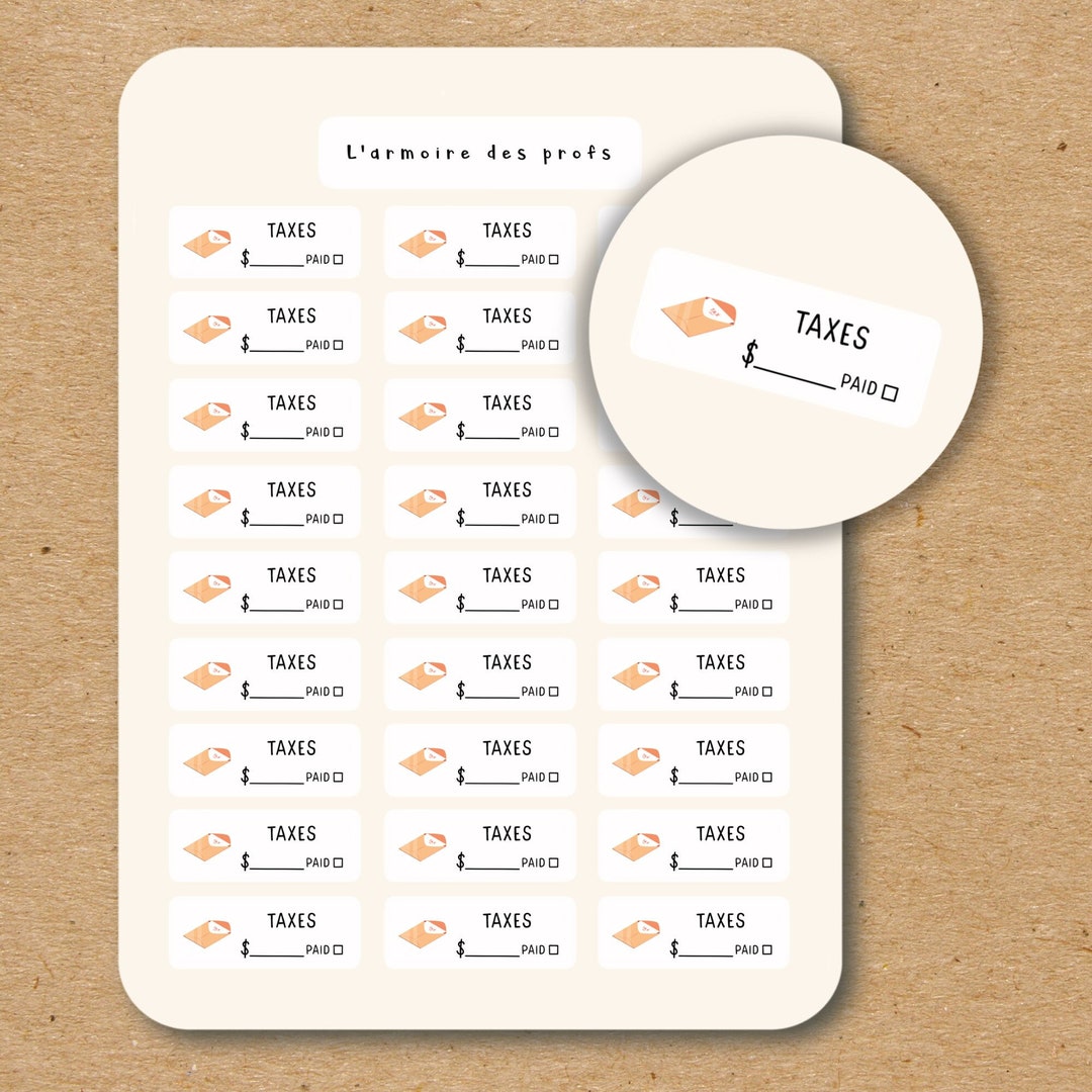 TAXES Budget Planner Stickers, Expense Finance Tracker Stickers ...