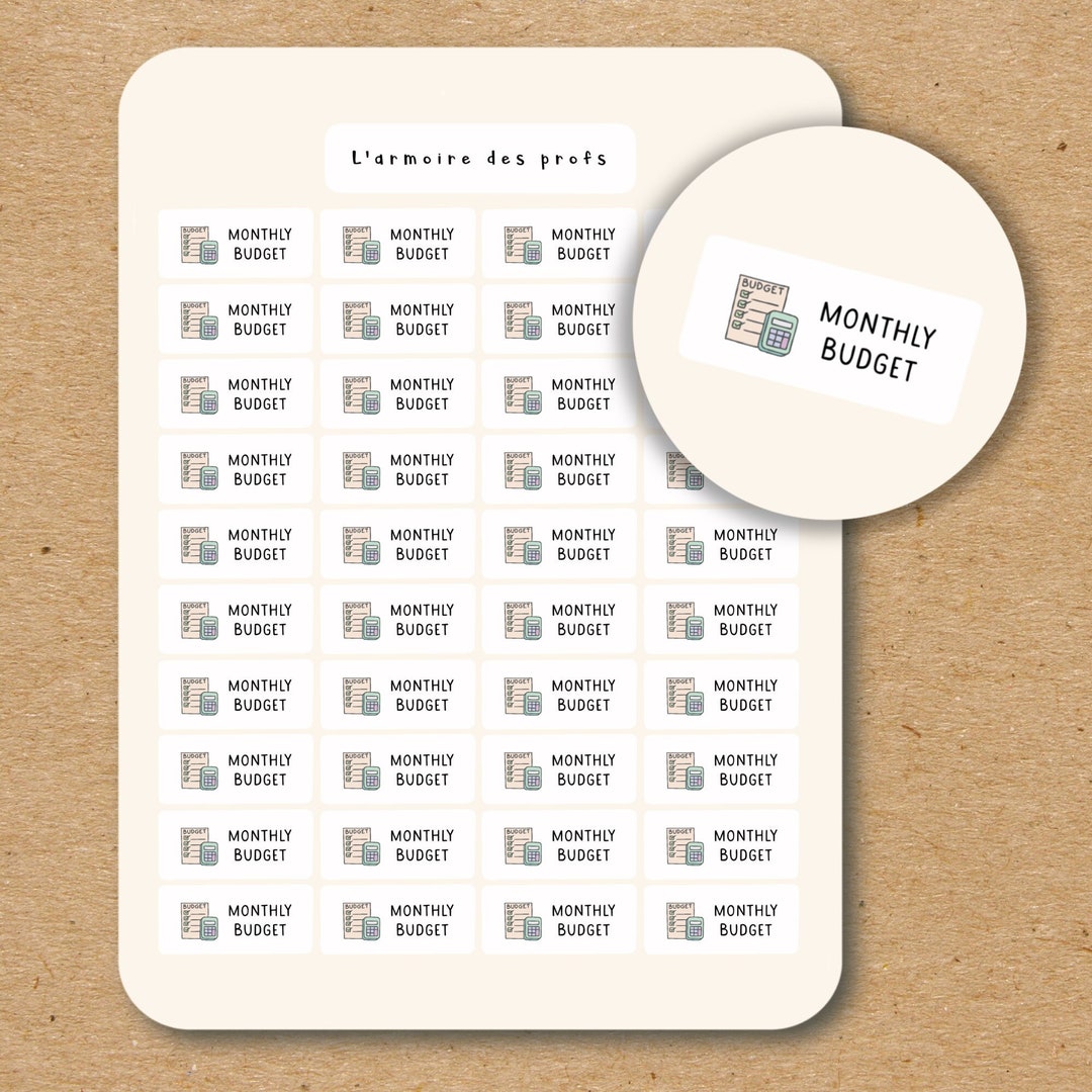 MONTHLY BUDGET Budget Planner Stickers, Expense Finance Tracker ...
