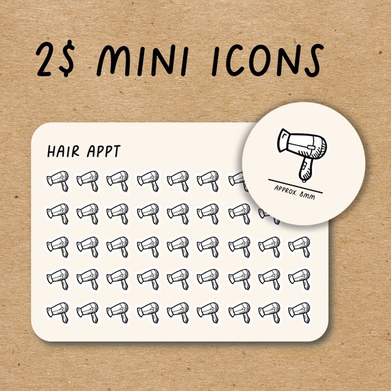 HAIR APPT Mini Icon Stickers for Planner / Appointment Icon - Etsy