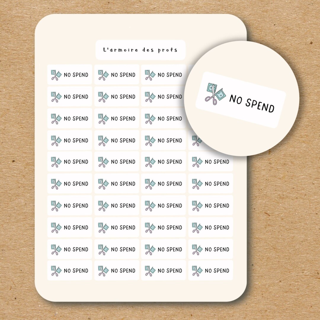 NO SPEND Budget Planner Stickers, Expense Finance Tracker Stickers ...